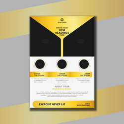 Gym membership flyer design template Royalty Free Vector