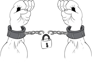 Hands in chains Royalty Free Vector Image - VectorStock