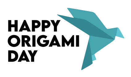 Happy origami day with beautiful Royalty Free Vector Image