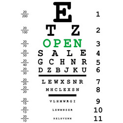 Eyes test chart vision testing table ophthalmic Vector Image