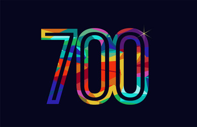 Gold number 700 logo icon design Royalty Free Vector Image