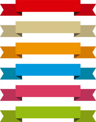 Ribbon banner set colorful ribbons in flat style Vector Image