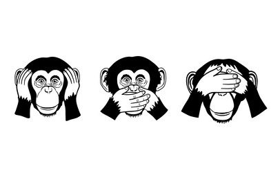 Three Monkeys Vector Images (over 370)