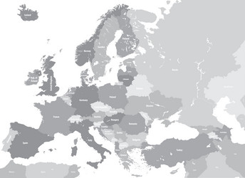 Grey europe map Royalty Free Vector Image - VectorStock