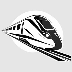 Fast train logo design high speed rail icon Vector Image