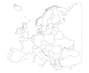 Map of europe with country borders isolate Vector Image