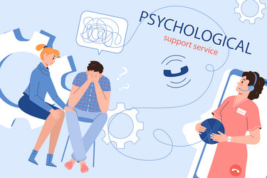 Psychological support flat Royalty Free Vector Image