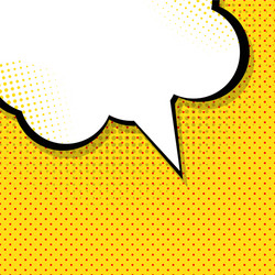 Speech bubble pop art on dot background Royalty Free Vector