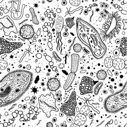 Microbiology seamless pattern Royalty Free Vector Image