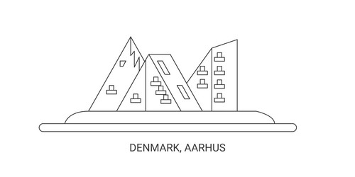 Denmark aarhus travel landmark Royalty Free Vector Image