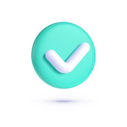 3d check mark for web background design check Vector Image
