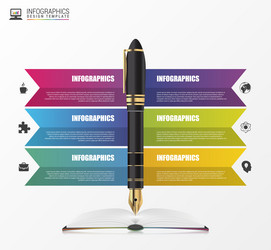 Infographics design template business pen Vector Image