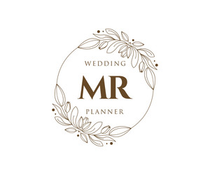 Mr initials letter wedding monogram logos Vector Image