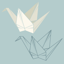 Isolated origami paper cranes Royalty Free Vector Image