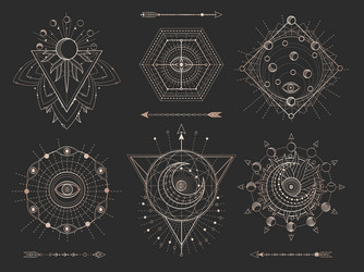 Abstract moon symbols background Royalty Free Vector Image