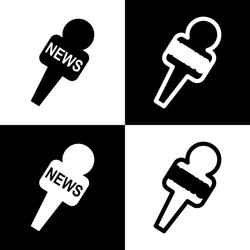 Tv news microphone sign Royalty Free Vector Image