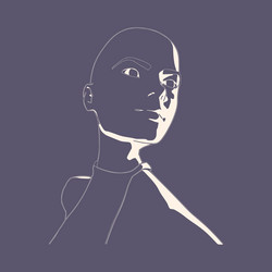 Silhouette a female head Royalty Free Vector Image