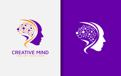 Creative mind logo design abstract tech circle Vector Image