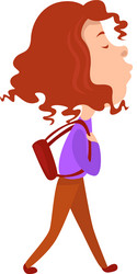 Girl doing math on white background Royalty Free Vector
