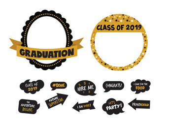 Graduation Party Photo Booth Props Royalty Free Vector Image