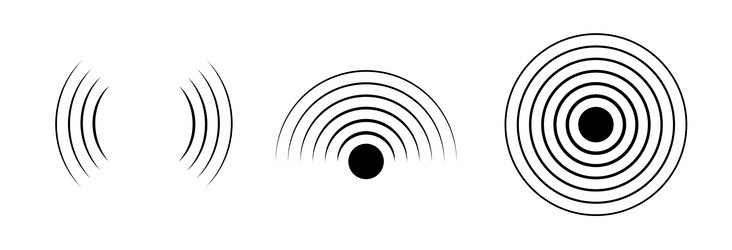 Signal sound wave icon circle pulse sonic Vector Image