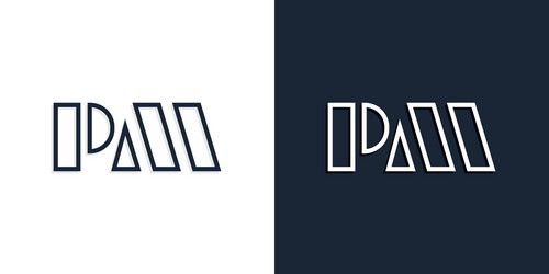 Initial letters pm logo design bundle Royalty Free Vector