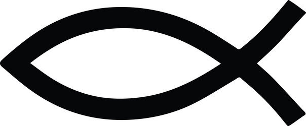 Christian fish symbol jesus icon religious Vector Image