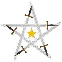 Medieval swords forming a star Royalty Free Vector Image