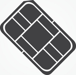 Sim card red icon - mobile simple symbol Vector Image
