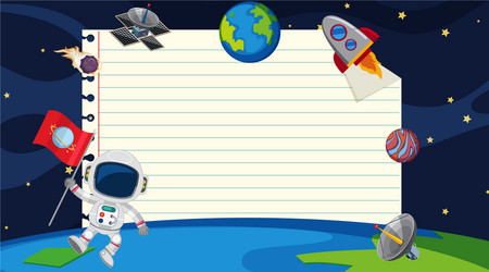 Border template with planets in space Royalty Free Vector