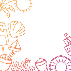 Pattern summer objects with white background Vector Image