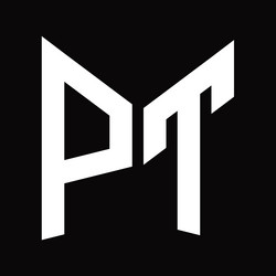 Pt logo monogram hexagon slice design template Vector Image