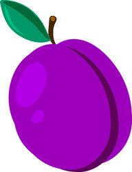 Scared plum with arms and legs on white Royalty Free Vector