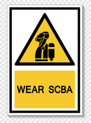Wear scba self contained breathing apparatus Vector Image
