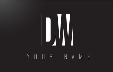 Dw d w brush logo letters with red and black Vector Image