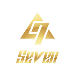 Golden symbol for number 7 on a white background Vector Image