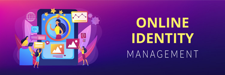 Online identity management concept landing page Vector Image