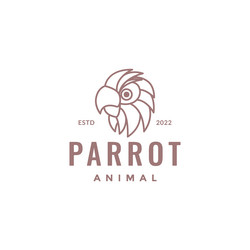 Continuous line bird parakeet logo symbol icon Vector Image