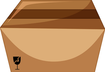 A corrugated box on white background Royalty Free Vector