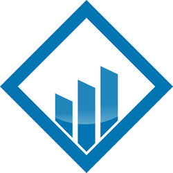 Blue triangles real estate icon Royalty Free Vector Image