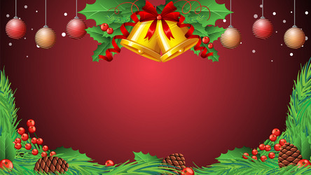Festive christmas background with ornaments Vector Image
