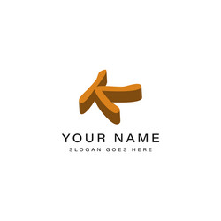 Letter k cutting logo icon line cut in the middle Vector Image