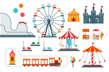 Amusement park design elements Royalty Free Vector Image