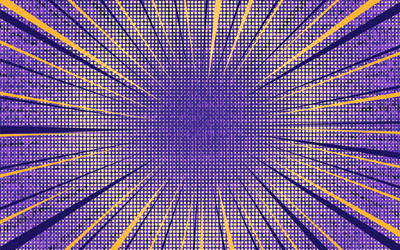 Blue and violet retro comic background with waves Vector Image