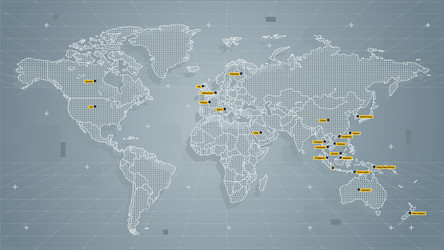 Grey abstract technology tech stylized modern map Vector Image