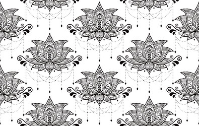 Indian seamless pattern design elements - mehndi Vector Image