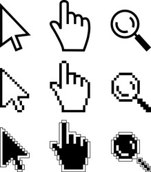 Set of different mouse cursors Royalty Free Vector Image