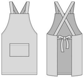 Apron template frontback black Royalty Free Vector Image