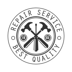Service repair logo or label tools symbol Vector Image