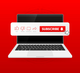 Clicking subscribe button like comment and share Vector Image